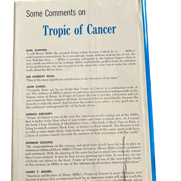 Other | Tropic Of Cancer Book | Poshmark